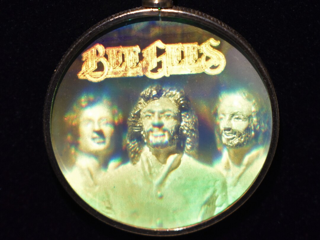 Hologram the Bee Gees Pendant Necklace ~ VINTAGE 3D Glass US ...