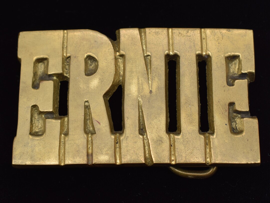 Ernie Name Solid Brass Vintage Belt Buckle - Etsy
