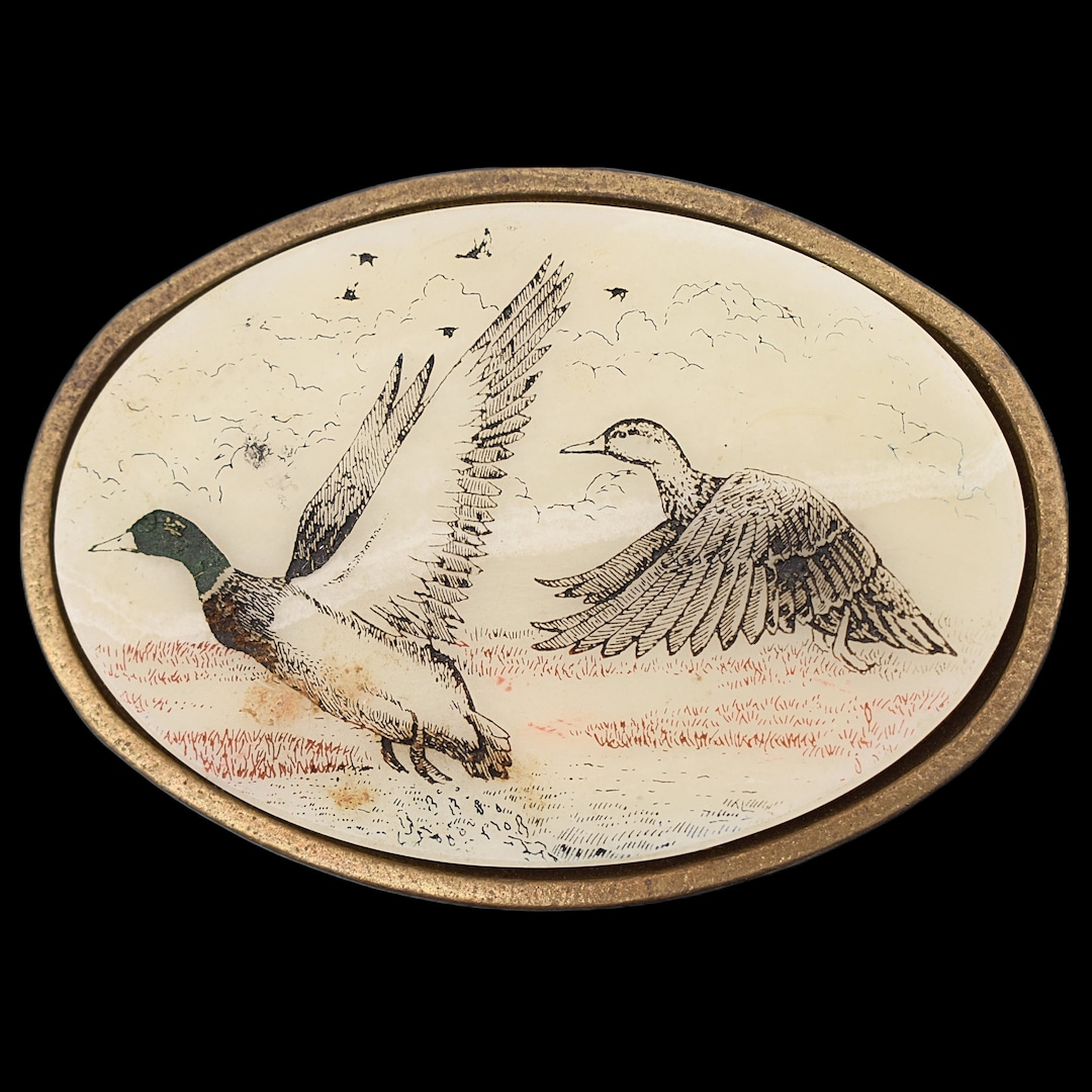 Mallard Drake Duck Faux Antler Burr Rosette Casting Imitation Scrimshaw ...