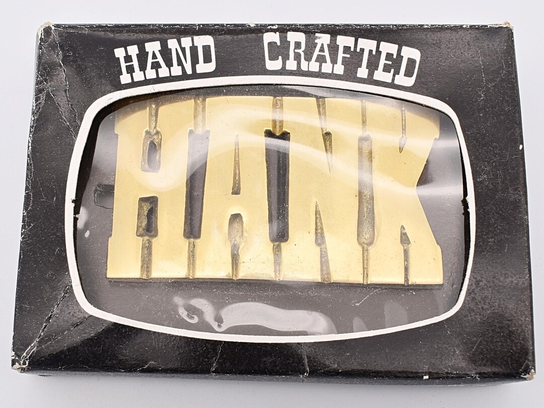Hank Name Solid Brass Vintage Belt Buckle - Etsy