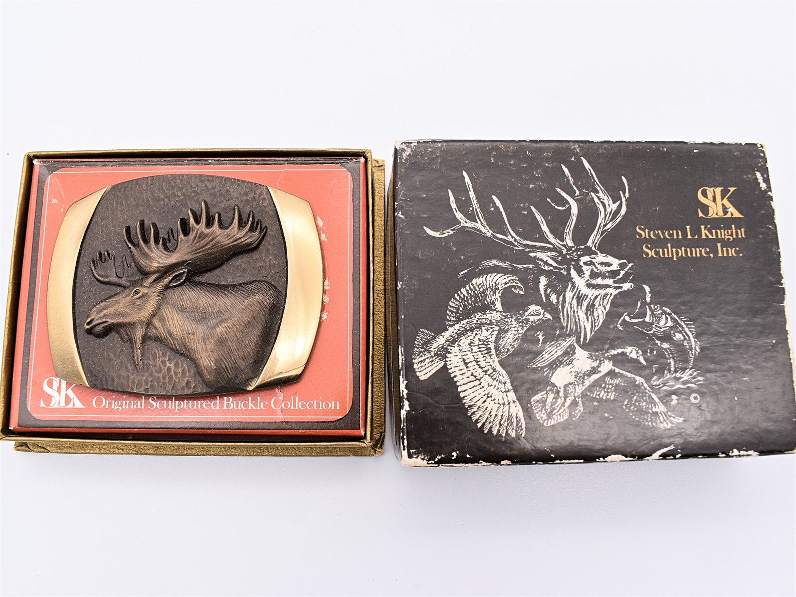 Solid Bronze Moose Bull SL Knight 1980s BTS Vintage Belt - Etsy