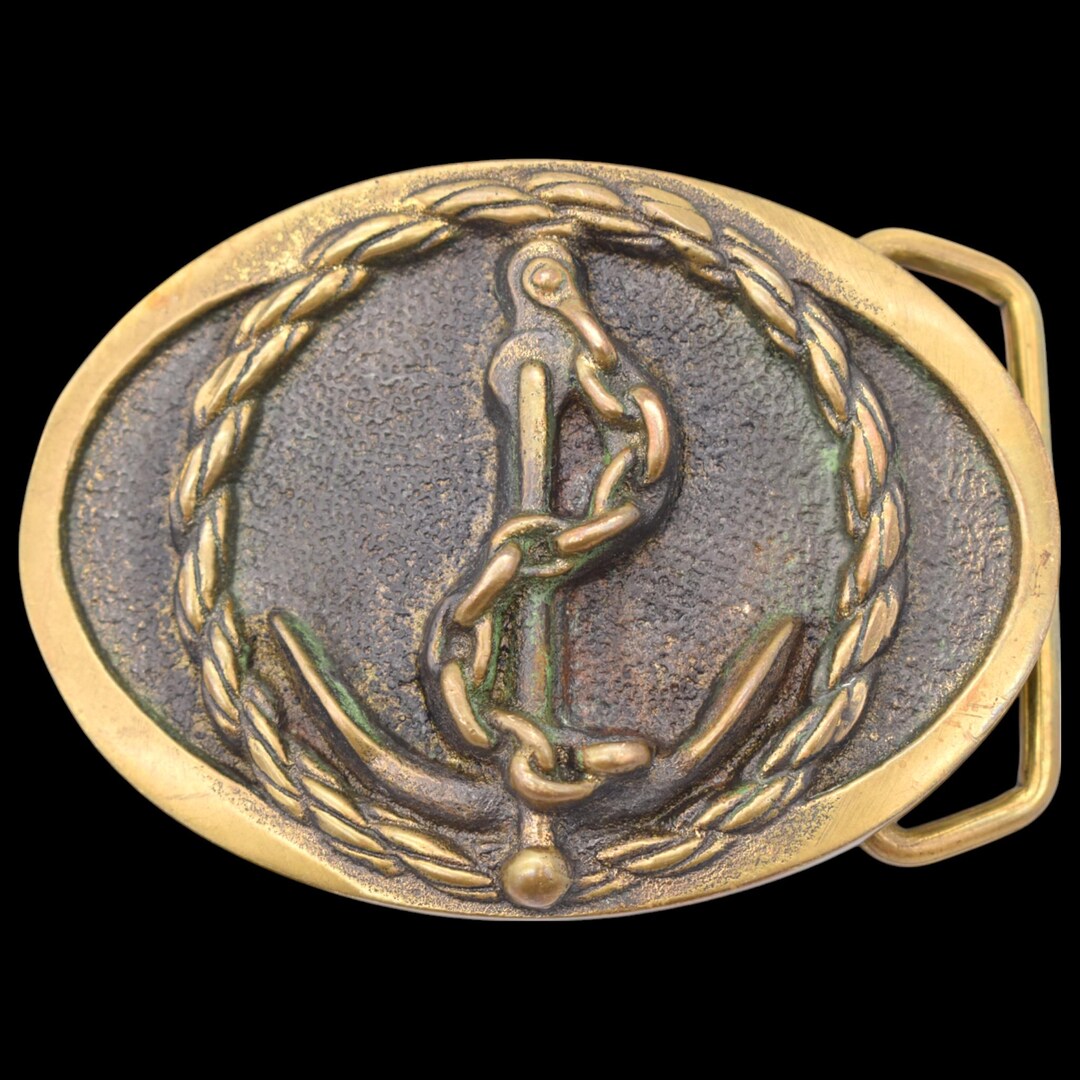 Solid Brass Anchor Maritime Naval 1970s Vintage Belt Buckle by BTS - Etsy