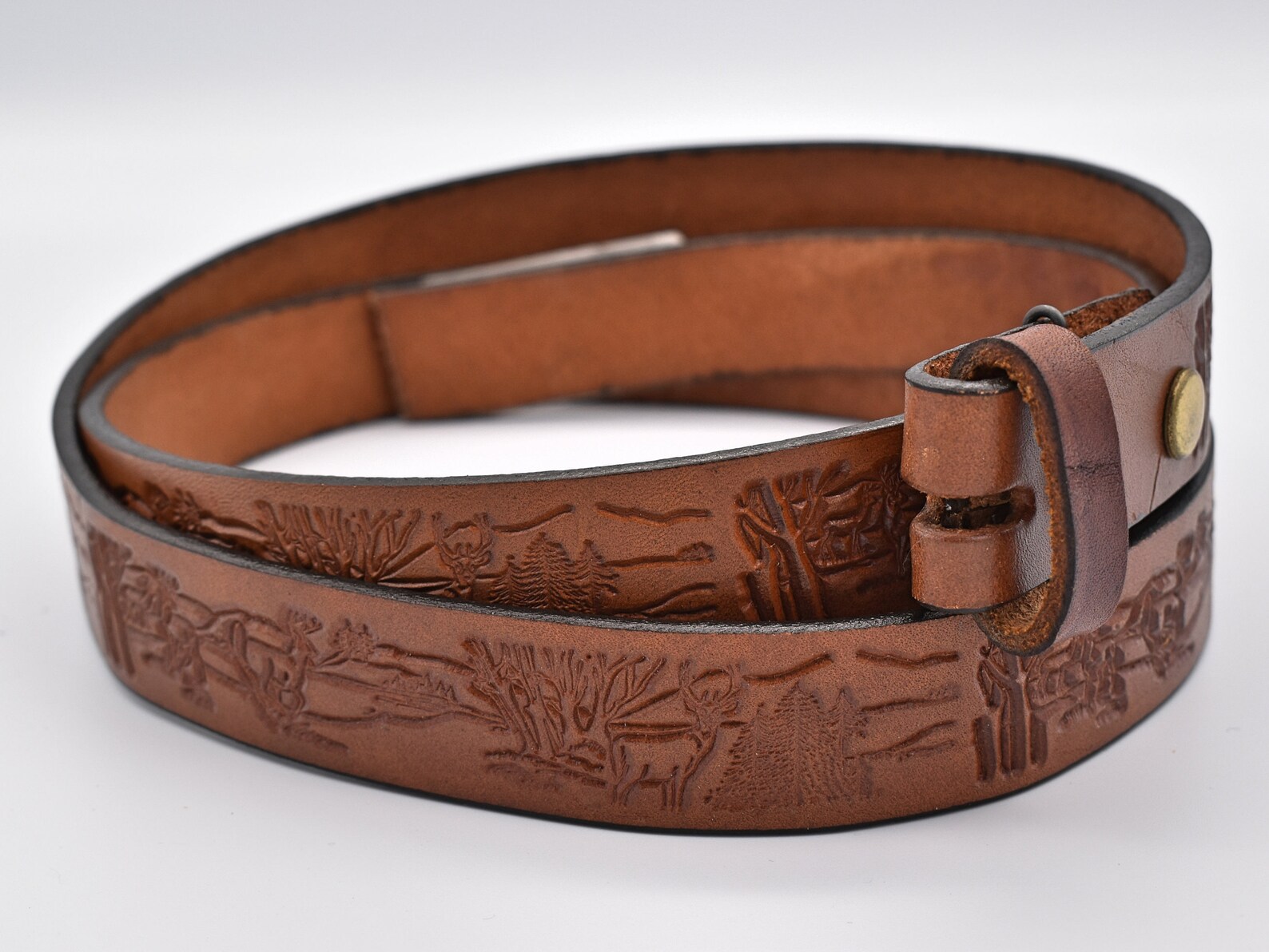 Vintage Genuine Leather Handmade Deer Buck Forest Woods Scene - Etsy