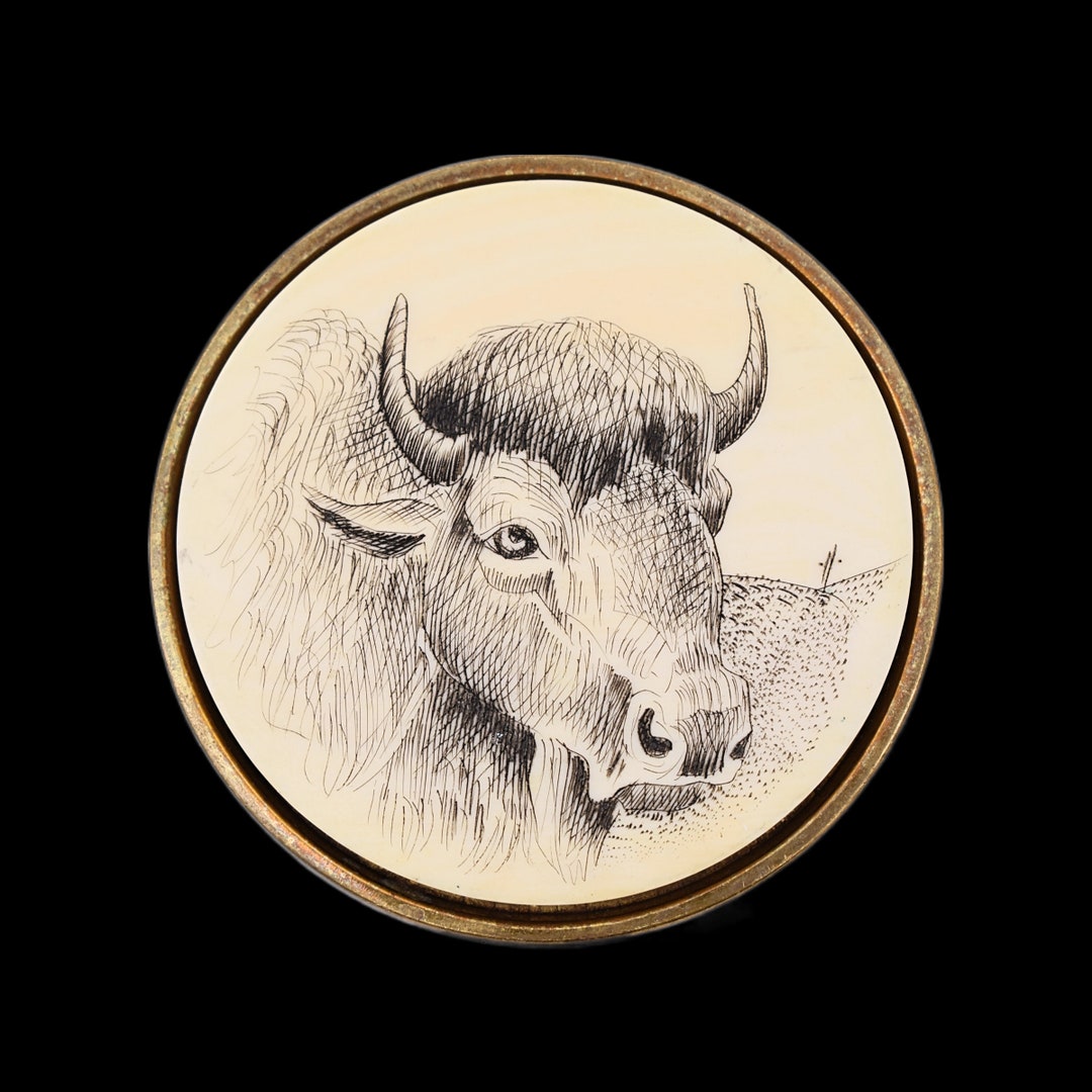 American Bison Buffalo Solid Brass 1980s Vintage Belt Buckle - Etsy