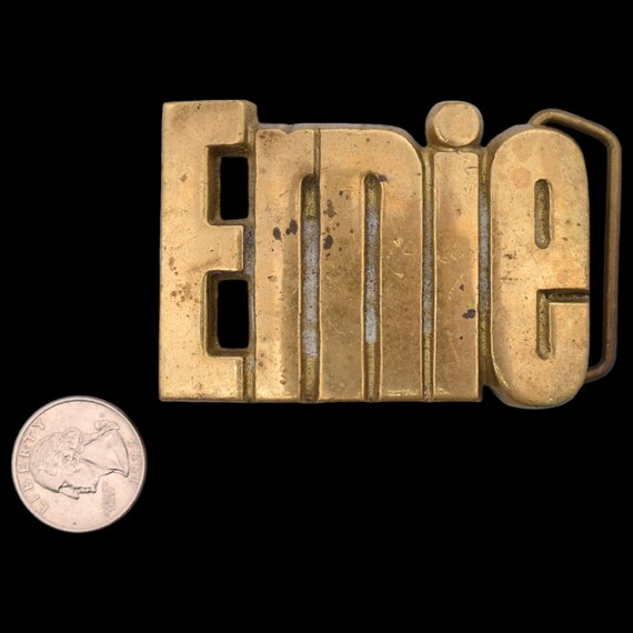 Ernie Name Solid Brass Vintage Belt Buckle - Gem