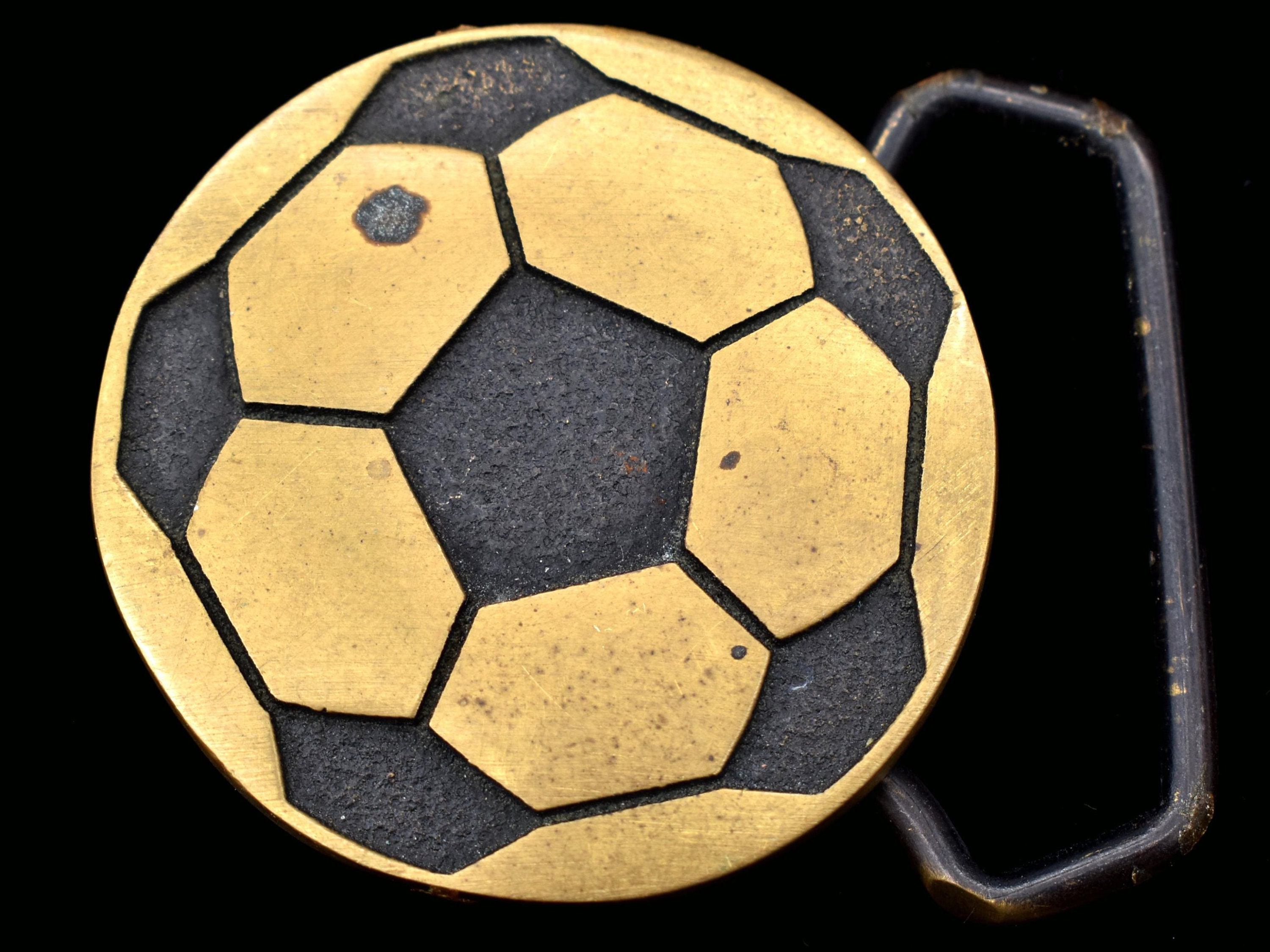 Solid Brass Soccer Ball 1970s Vintage Belt Buckle - Etsy