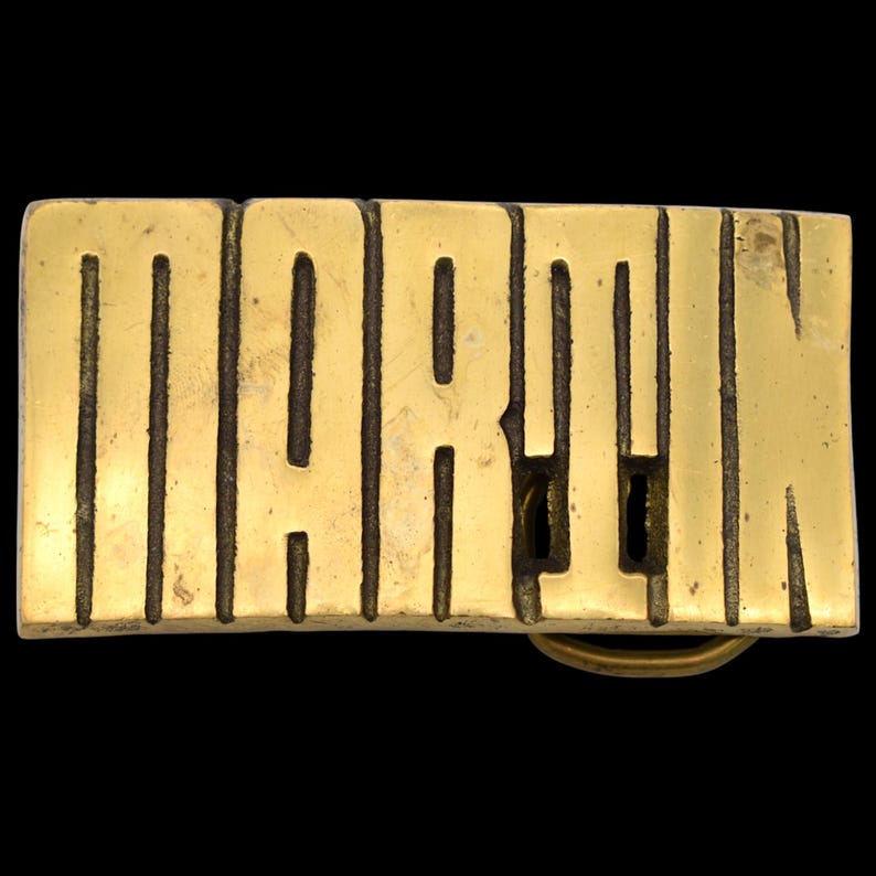 Martin Name Solid Brass Vintage Belt Buckle by BBB Baron [ca. 1970s] - Etsy
