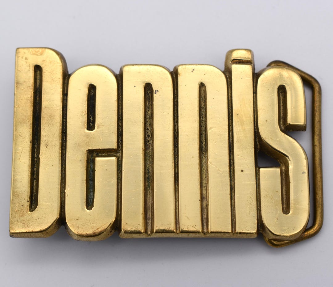 Dennis Name Solid Brass Vintage Belt Buckle - Etsy