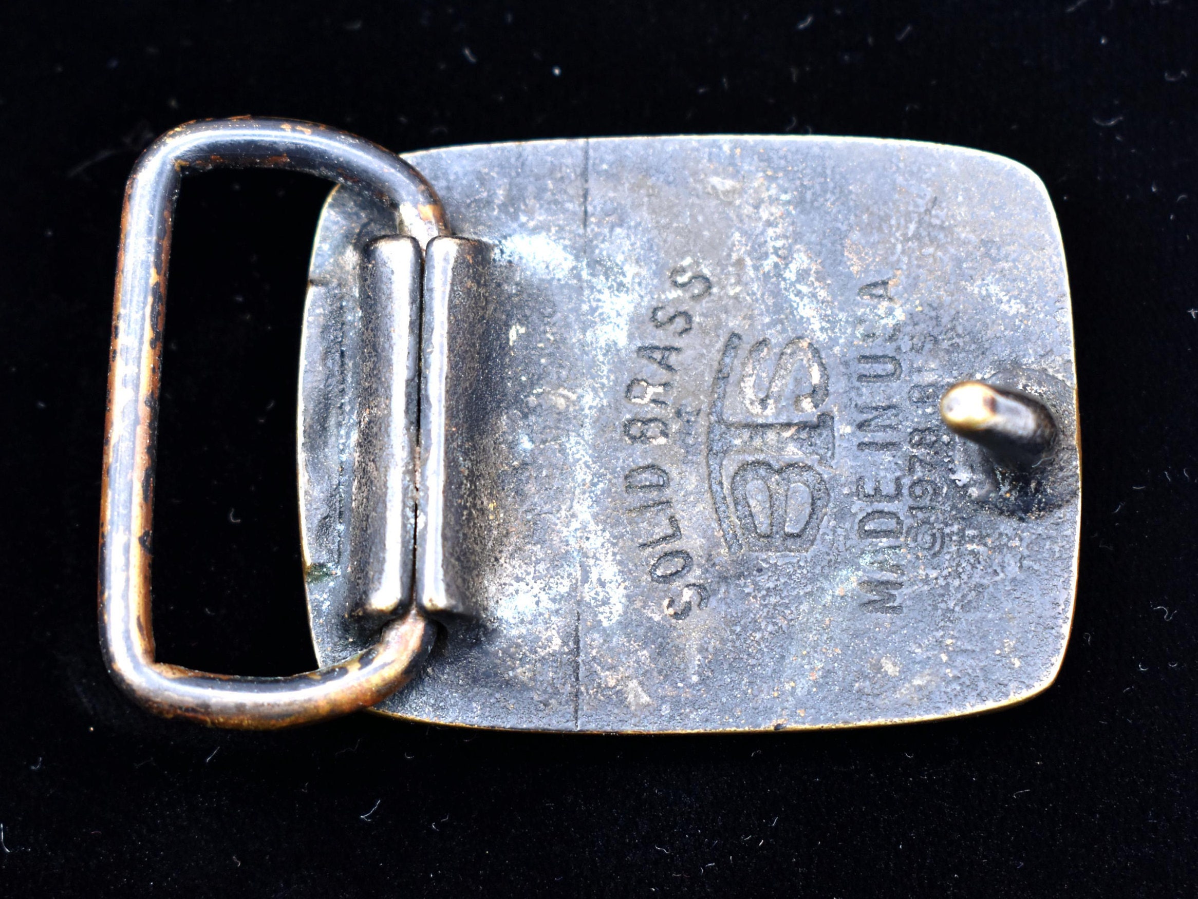 Barry Small Solid Brass Vintage Belt Buckle - Etsy