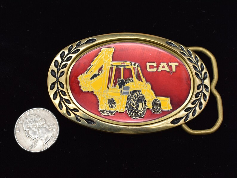 CAT Bucket Excavator Tractor Solid Brass Vintage Belt Buckle | Etsy