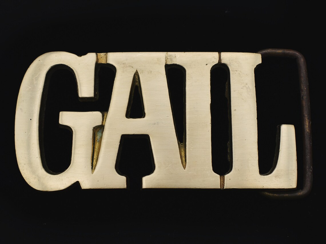 Gail Name Solid Brass Vintage Belt Buckle - Etsy