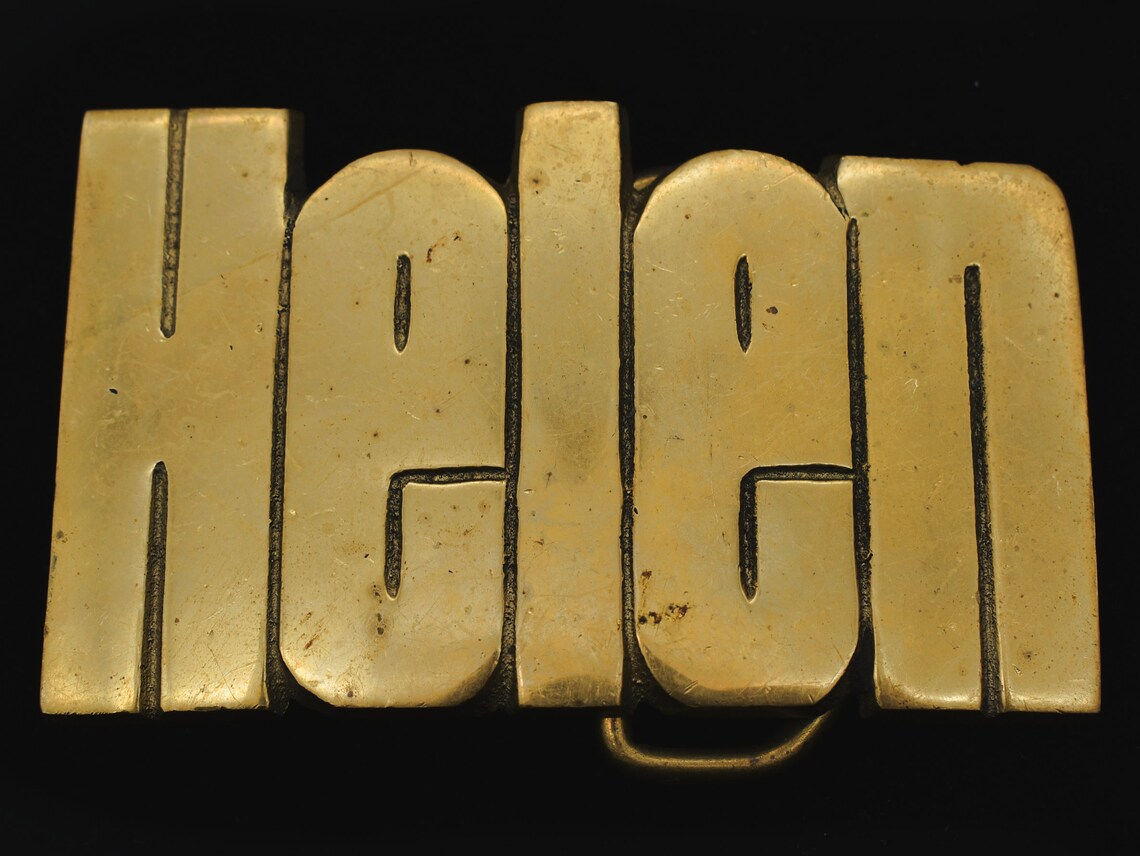 Helen Name Solid Brass Vintage Belt Buckle - Etsy
