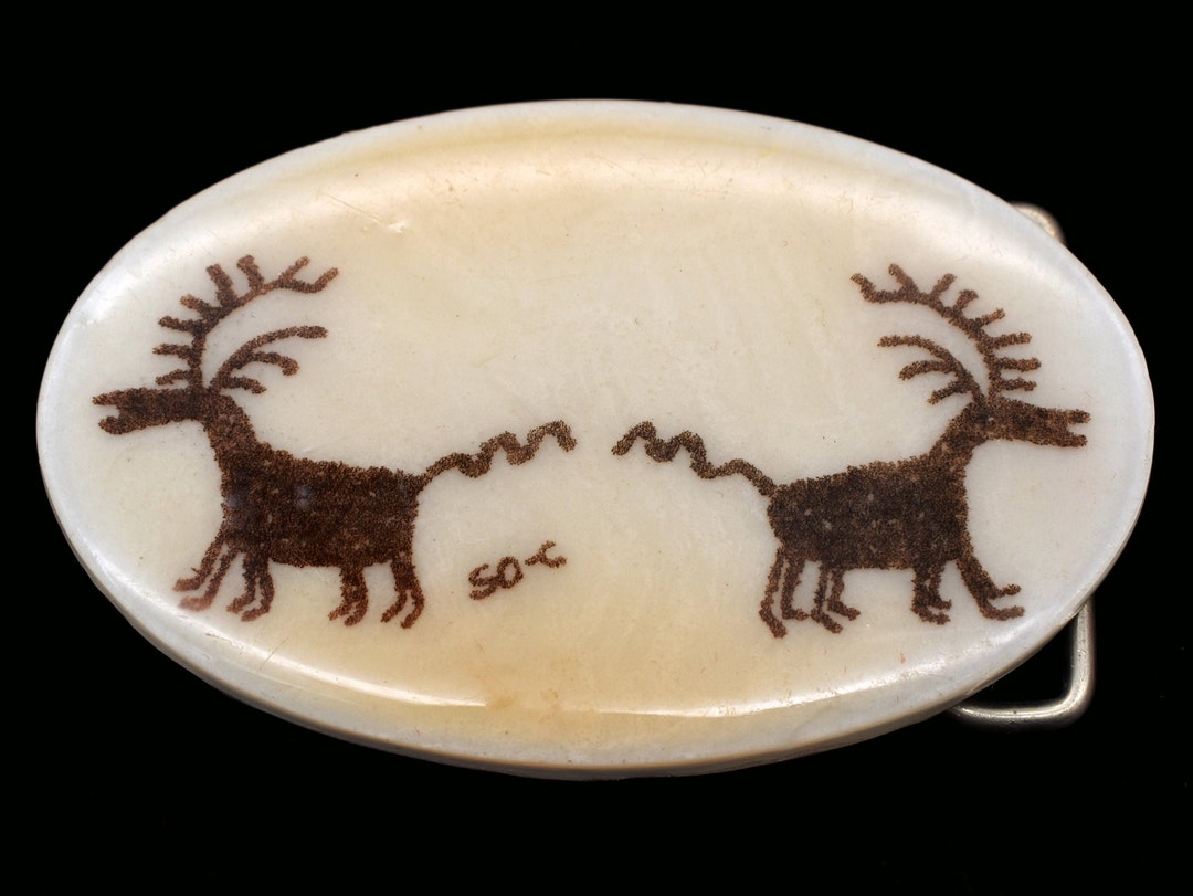 Deer Rock Art Pictograph Pictogram Southwestern Vintage Belt Buckle - Etsy