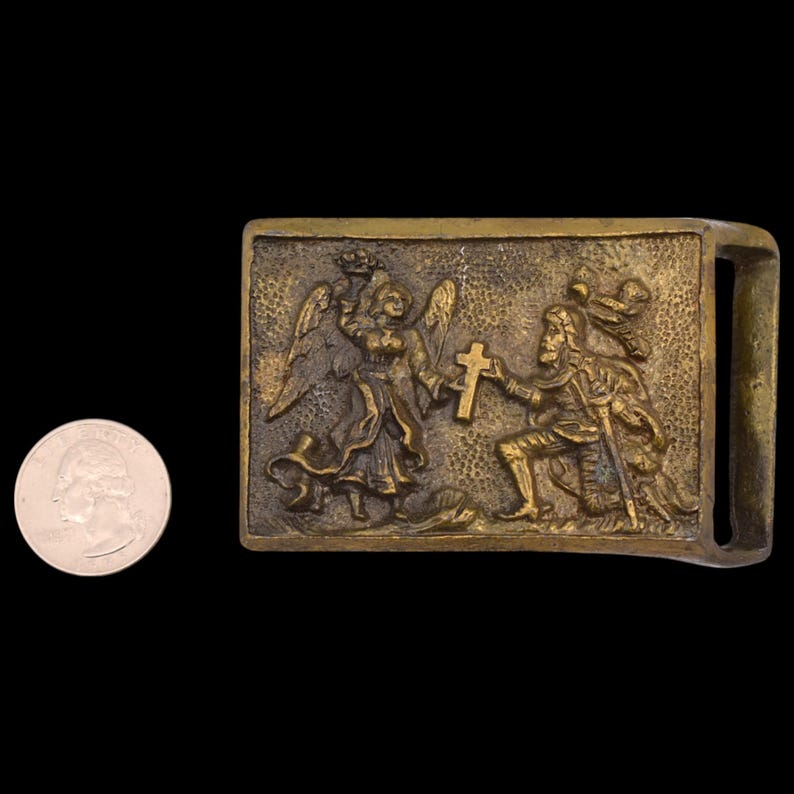 Angel & Crusader Knight Vintage Belt Buckle by Richard Synek - Etsy
