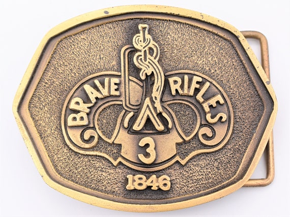 3d US Armored Cavalry Brave Rifles Vintage Belt Buckle - Etsy
