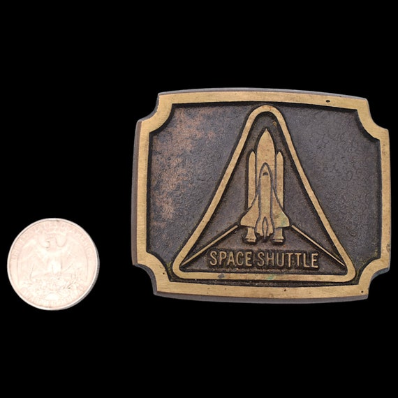 Solid Brass Space Shuttle Rocket 1970s Vintage Belt B… - Gem