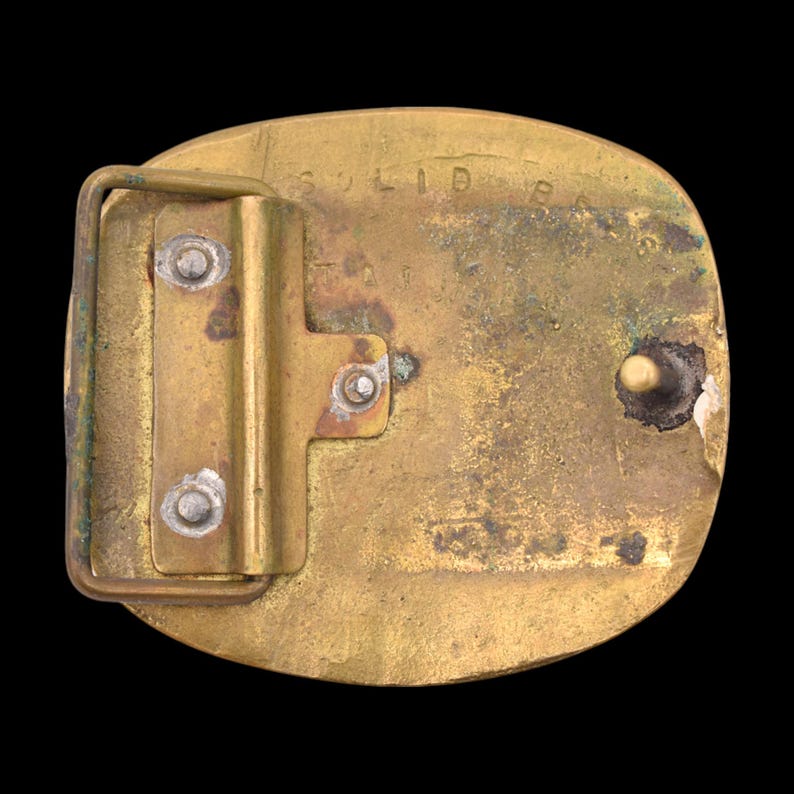 Solid Brass Pirate Ship Sailor 1970s Vintage Belt Buckle by Baron Brass ...
