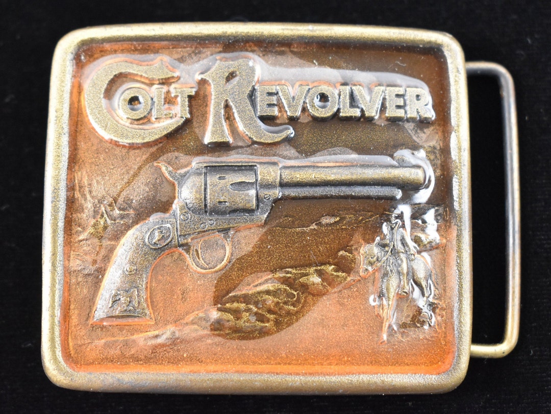 Colt Revolver Cowboy Western 1970s Vintage Belt Buckle - Etsy