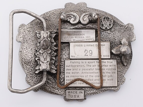 Indiana Fishing Commemorative Vintage Belt Buckle - Gem