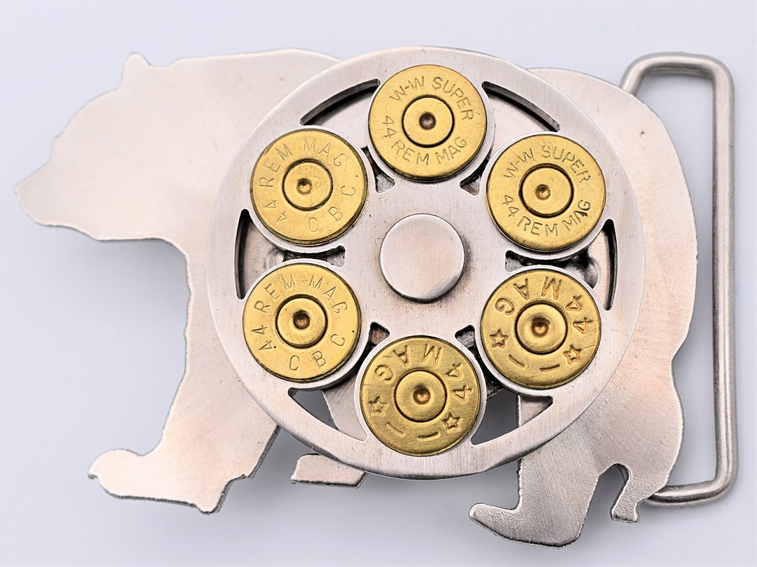 44 Magnum Revolver Spinning Cylinder Brown Bear Grizzly Handmade Steel ...