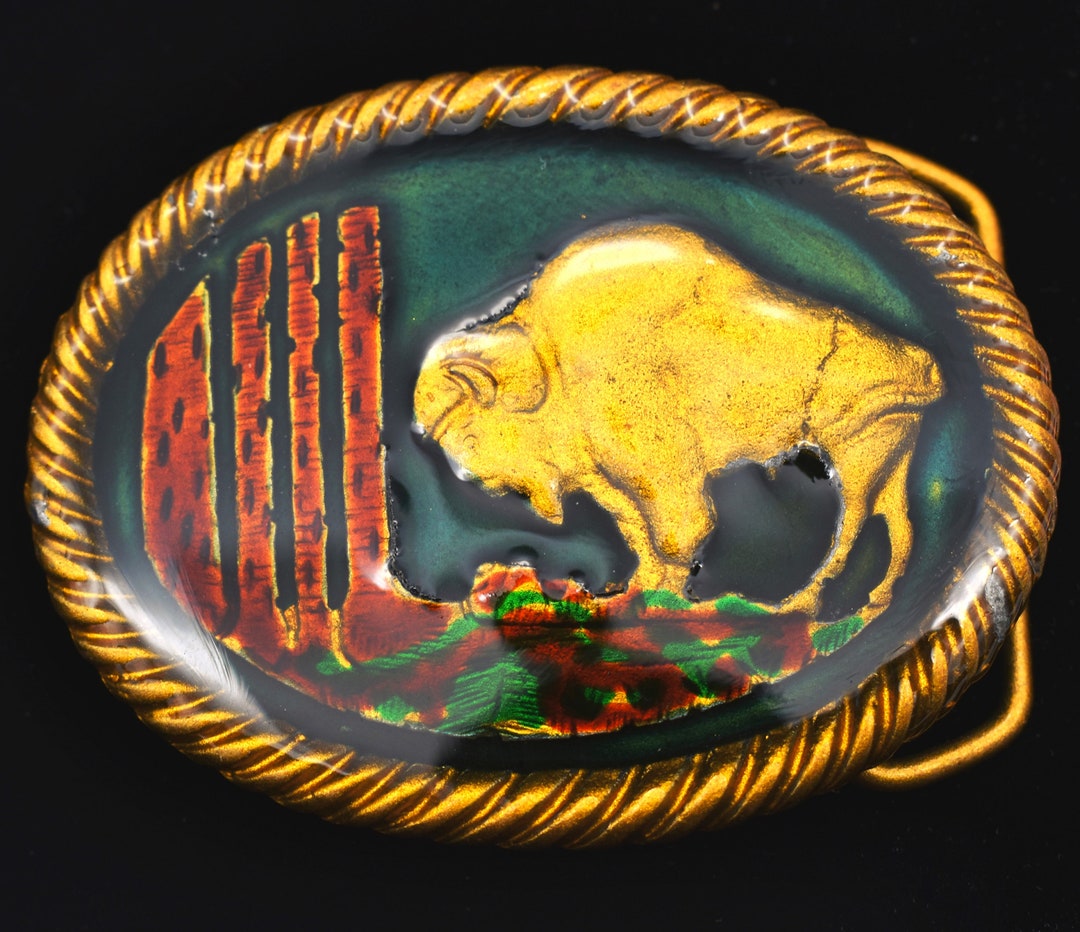 Bison Buffalo Vintage Belt Buckle [ca. 1970s] - Etsy