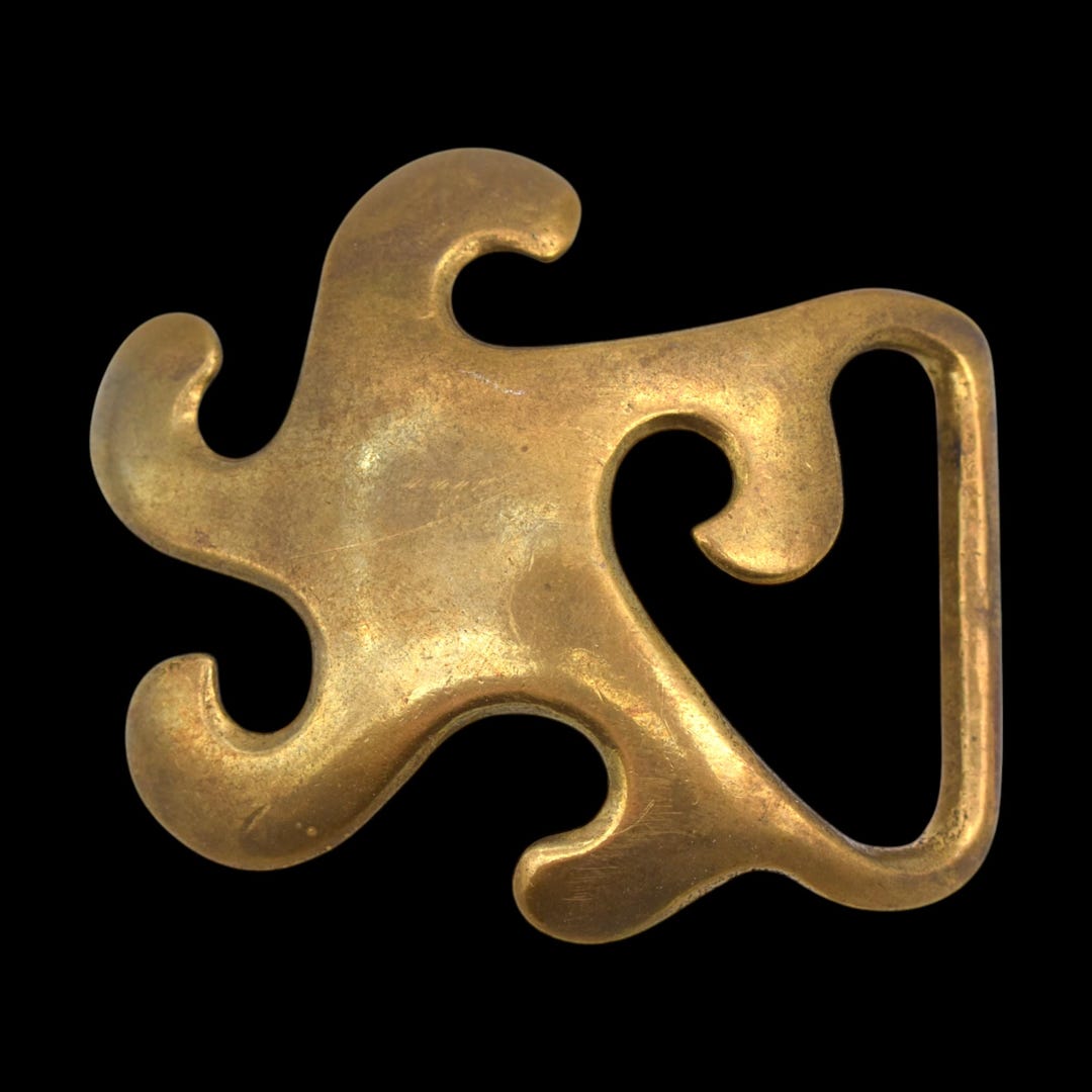 Star Hippie Art Solid Brass 1970s Vintage Belt Buckle by Duncan Laurie ...