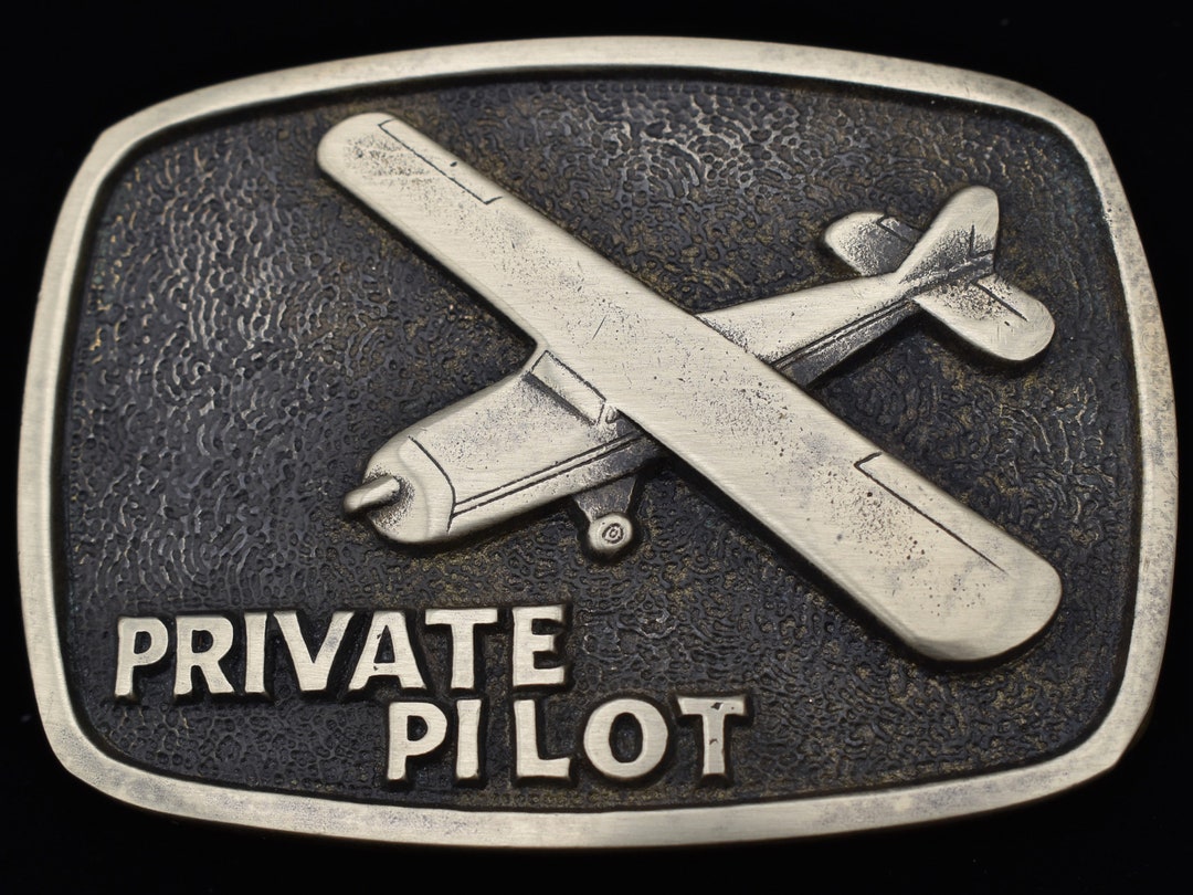 Private Pilot Solid Brass 1980s Vintage Belt Buckle - Etsy