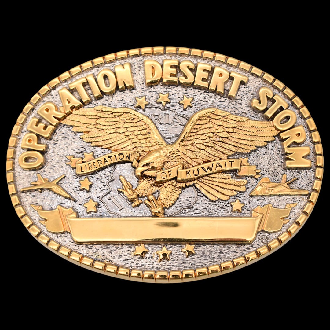 Operation Desert Storm Liberation of Kuwait Solid Brass Gold & Silver ...