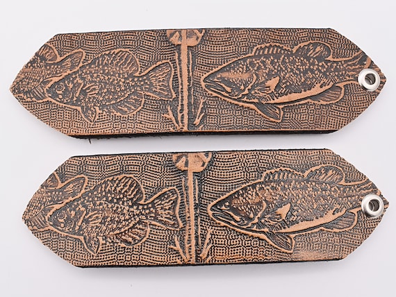 Handmade Leather Keychain Bass & Crappies Panfish Sunfish - Etsy