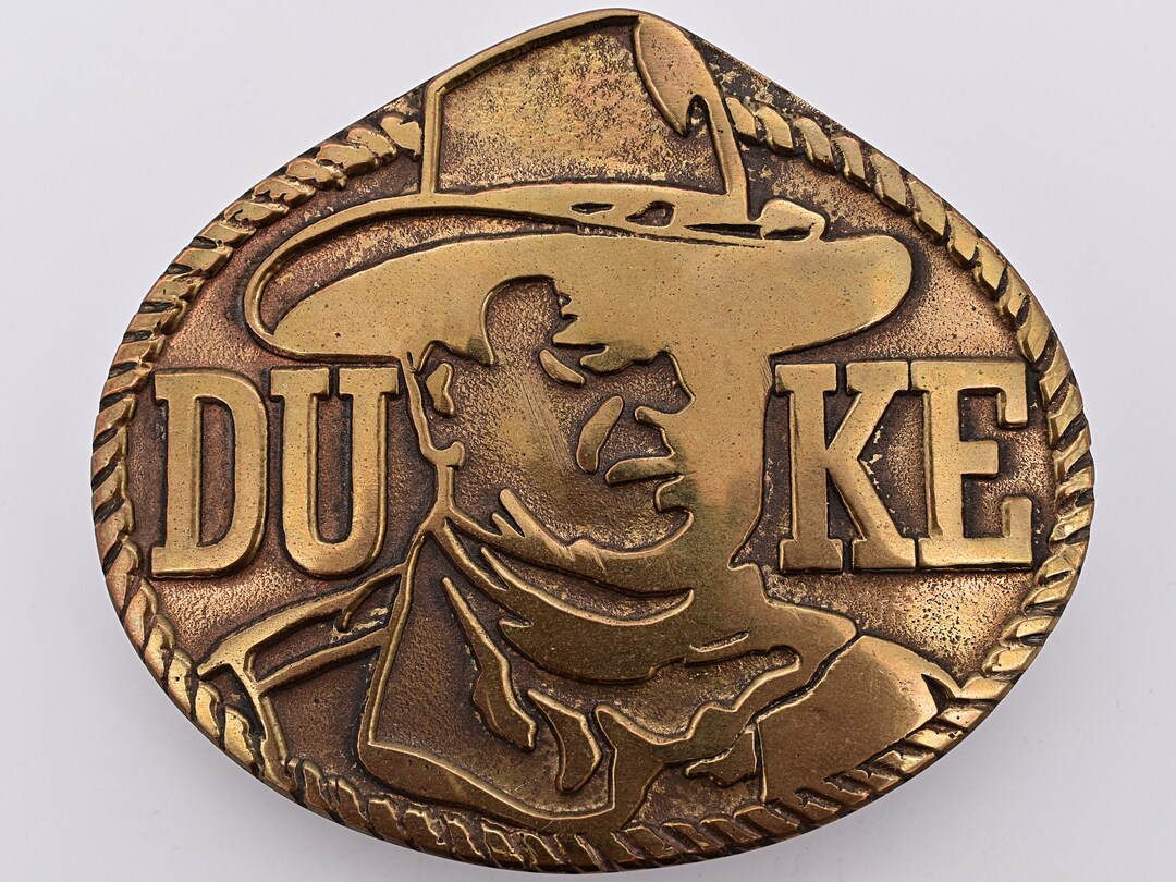 John Wayne duke Solid Brass 1970s 1980s Vintage Belt Buckle - Etsy