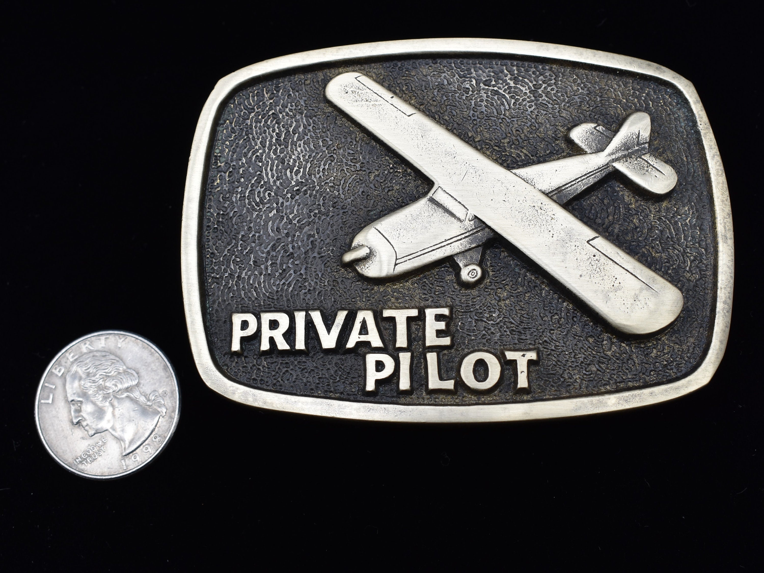 Private Pilot Solid Brass 1980s Vintage Belt Buckle - Etsy