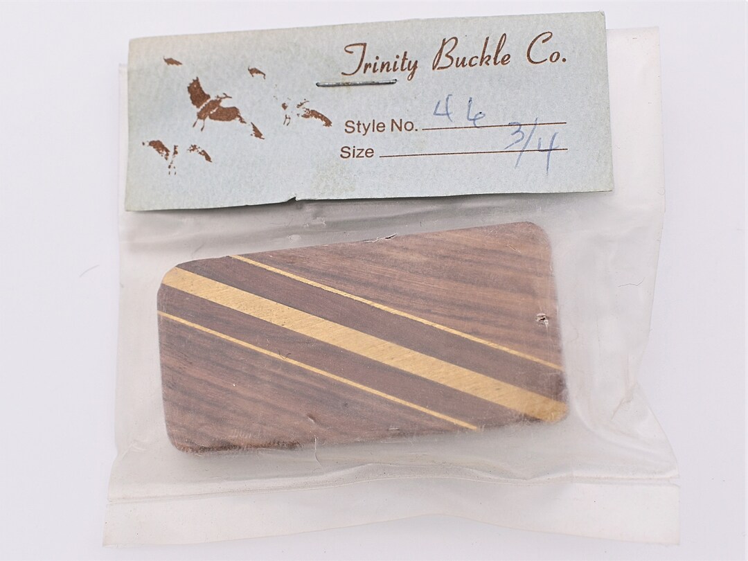 3/4" Exotic Wood & Brass Stripes Trinity Buckle Co. Vintage Belt Buckle ...