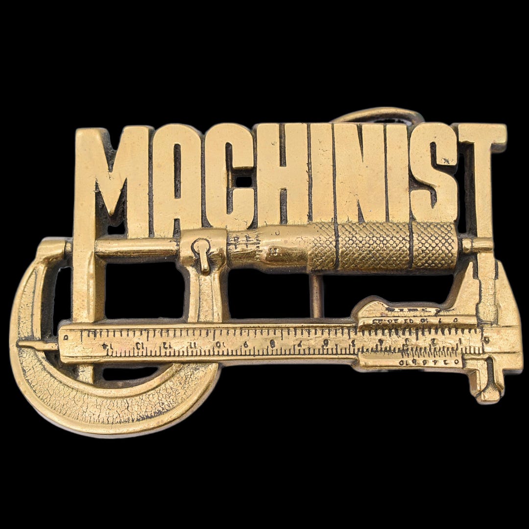 Machinist Calipers Tools Solid Brass 1980s Vintage Belt Buckle - Etsy