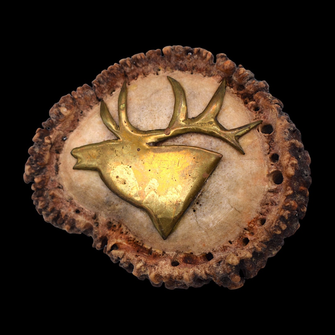 Elk Antler Burr Rosette Crown Brass Arrowhead Vintage Belt Buckle - Etsy