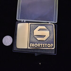 Short Stop Gas Station Food Mark Convenience Store Solid Brass Vintage ...