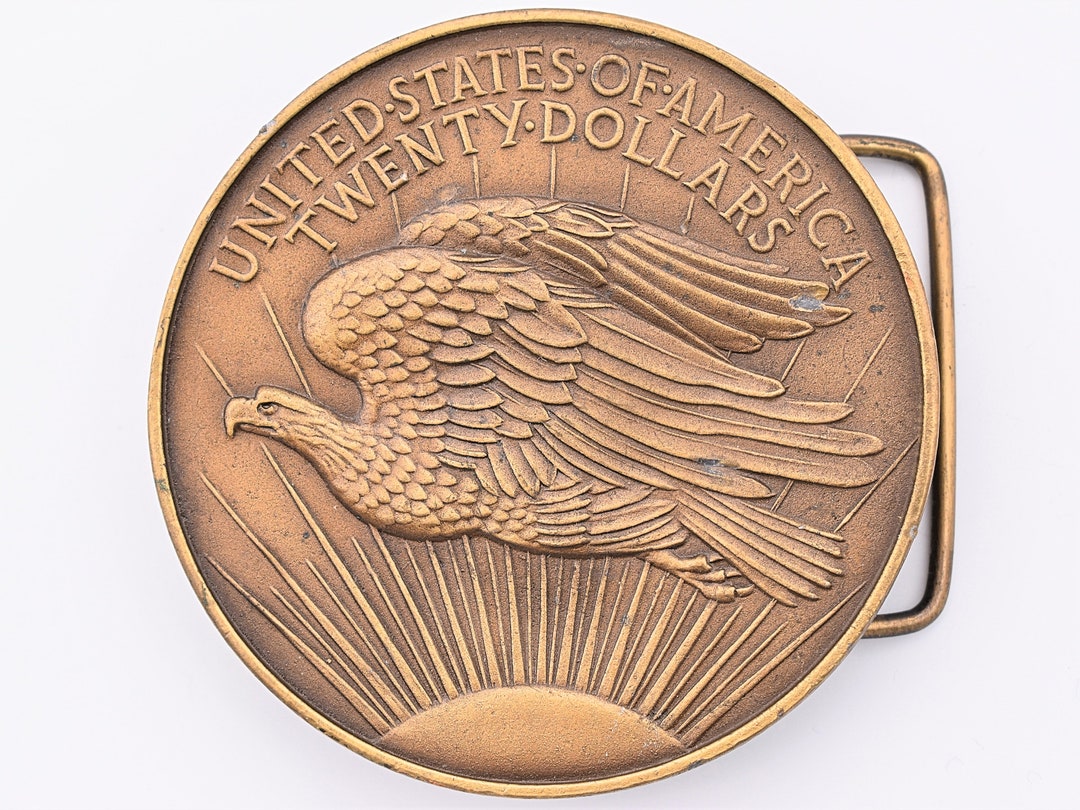20 Dollar Gold Piece Tails/reverse Faux Coin Vintage Belt Buckle - Etsy