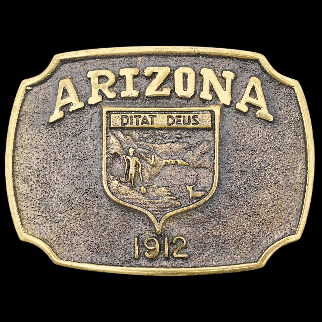 Solid Brass Arizona 1912 Statehood State Seal Crest Coat of Arms Ditat ...
