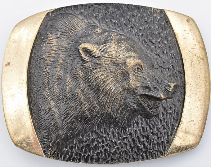 Solid Bronze Brown Bear SL Knight 1980s BTS Vintage Belt Buckle - Etsy