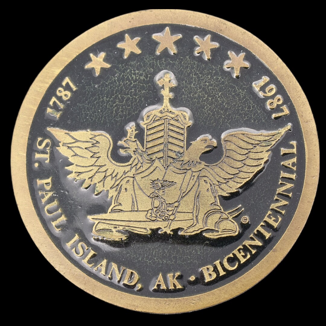 St Paul Island AK Bicentennial Fur Seals Vintage Belt Buckle - Etsy