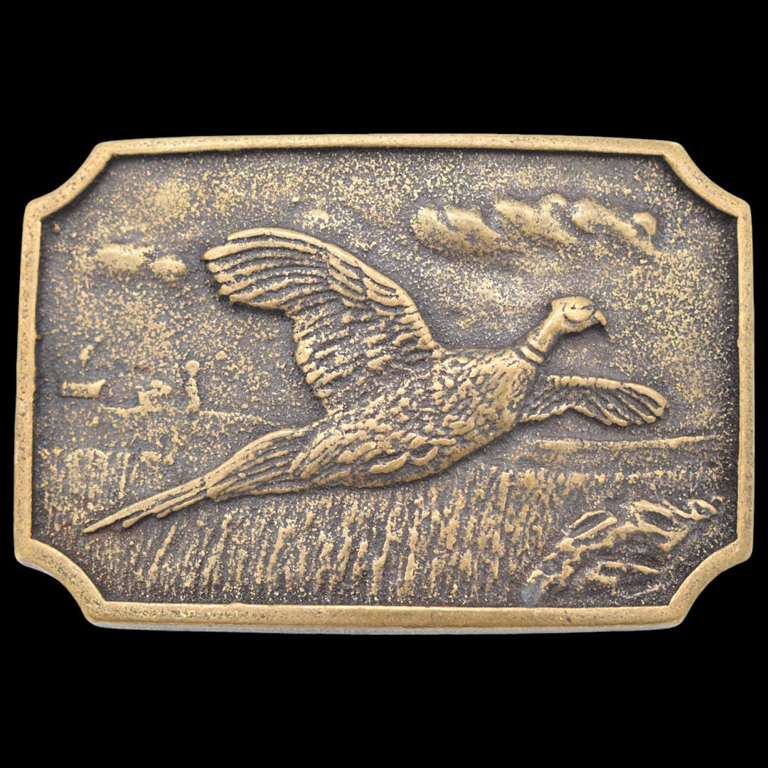 Solid Brass Ringneck Pheasant Rooster Upland Game Bird Hunter Flush ...