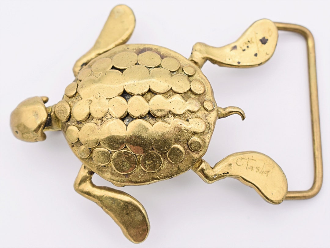 Carl Tasha Turtle 1970s Hippie Solid Brass Signed Vintage Belt - Etsy