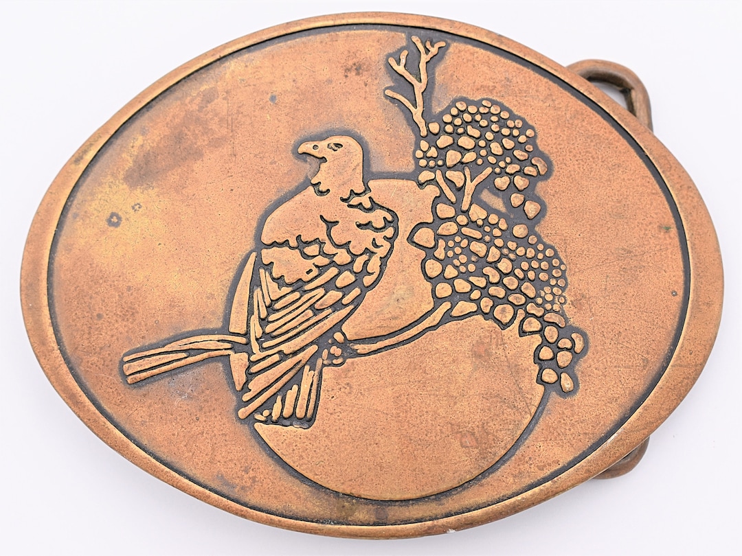 1970s Hawk Eagle Tree Branch Sunset Hippie Solid Brass Vintage Belt ...