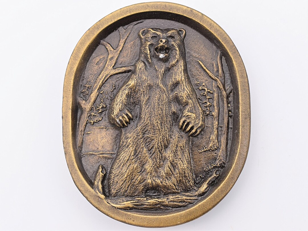 Grizzly Brown Bear Vintage Belt Buckle - Etsy