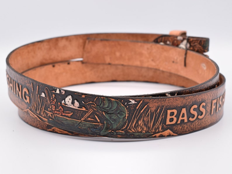 Vintage Genuine Leather Handmade Bass Fishing Belt CUSTOM | Etsy