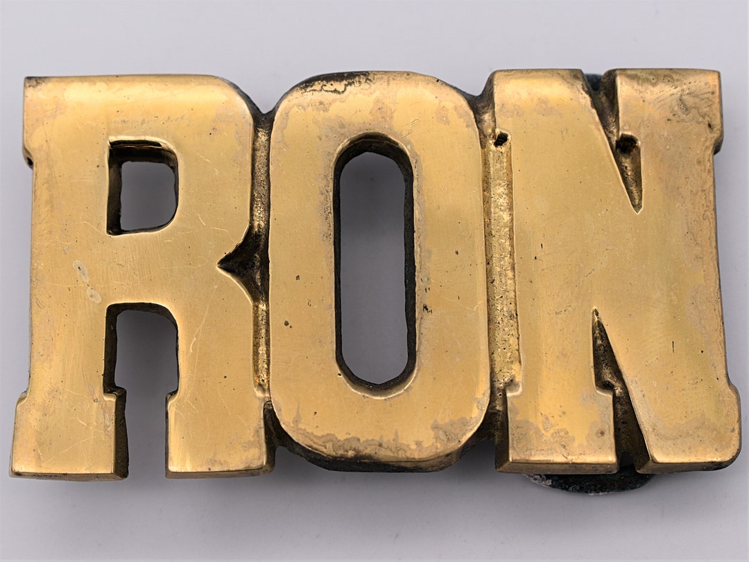 Ron Name Solid Brass Vintage Belt Buckle - Etsy