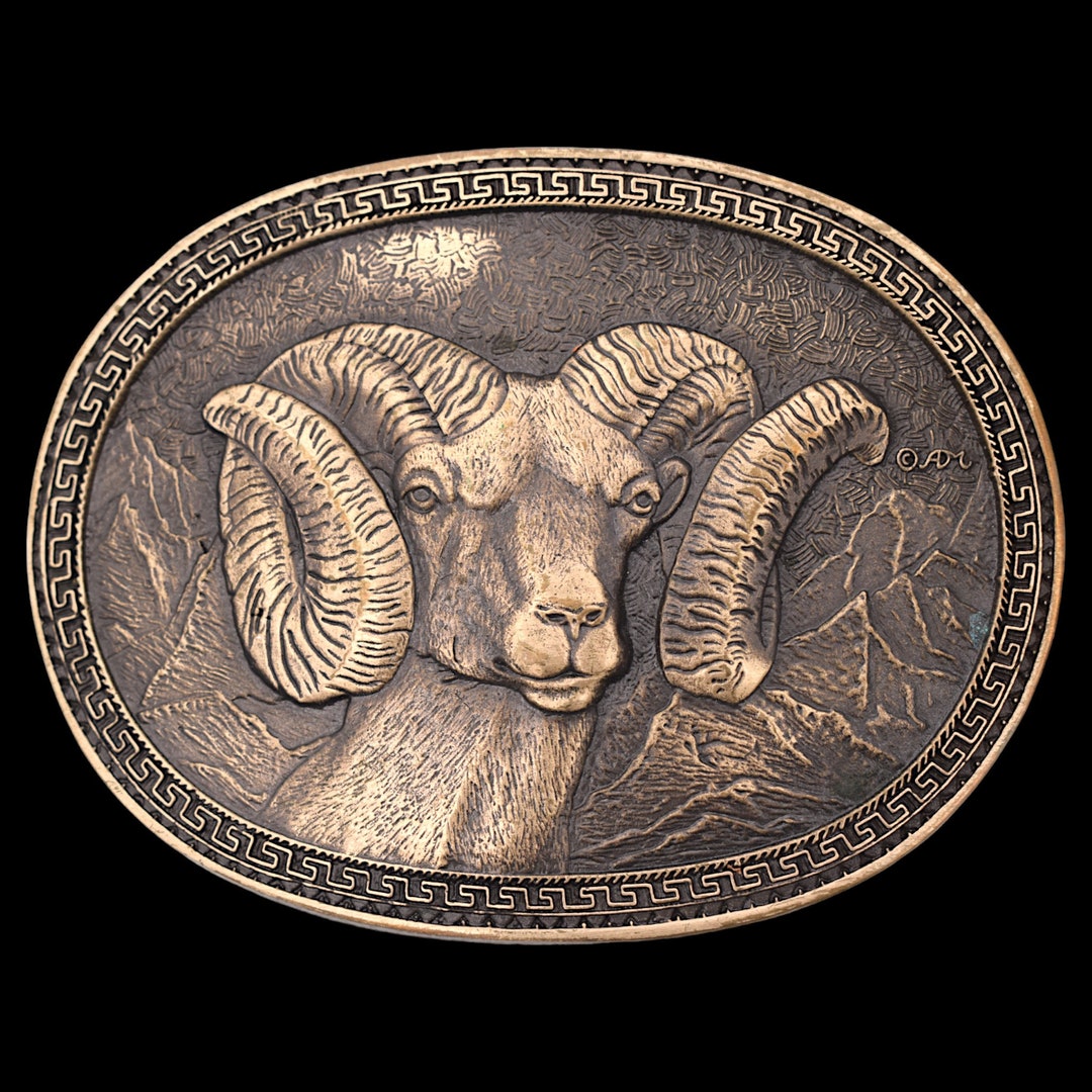 Solid Brass Sheep Ram Award Design Medals Vintage Belt Buckle - Etsy