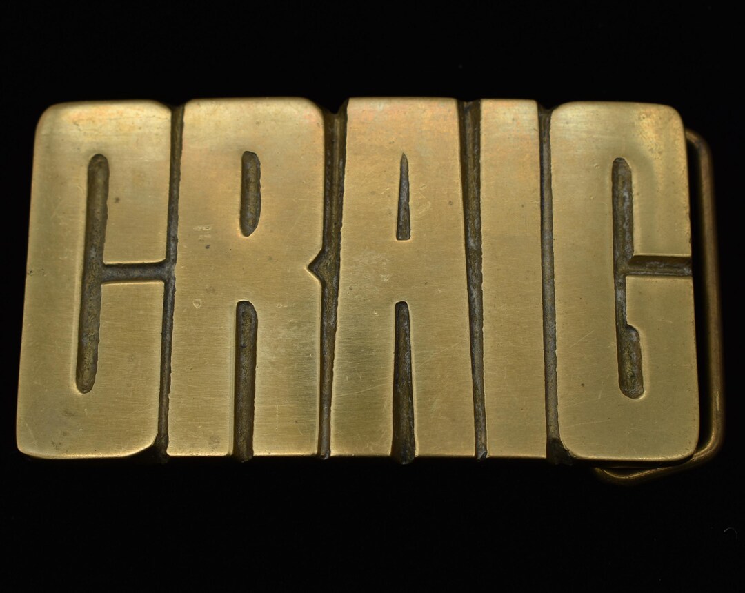 Craig Solid Brass Vintage Belt Buckle - Etsy
