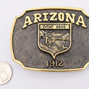 Solid Brass Arizona 1912 Statehood State Seal Crest Coat of Arms Ditat ...