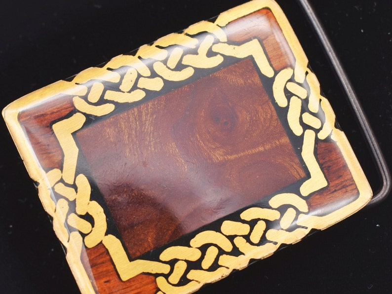 Burly Wood Inlay Celtic Knots Harmony Metals Solid Brass Vintage Belt ...