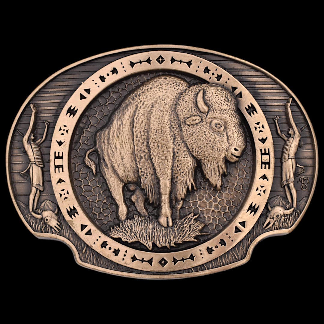 Solid Brass Bison Buffalo Native Americans Vintage Belt Buckle - Etsy